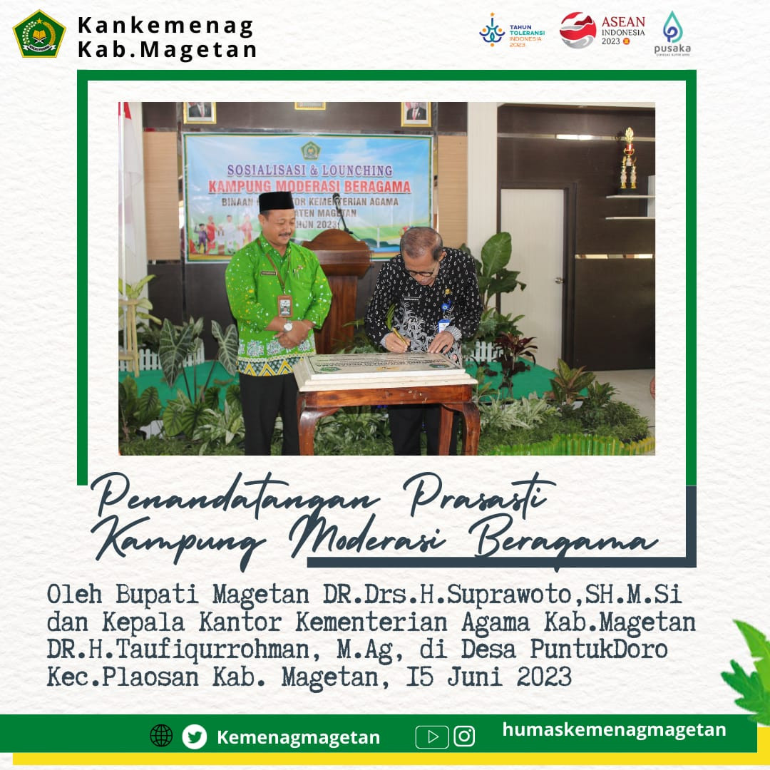 Bupati Magetan dan Kepala Kankemenag Magetan Launching Kampung Moderasi ... Bupati Magetan dan Kepala Kankemenag Magetan Launching Kampung Moderasi ...